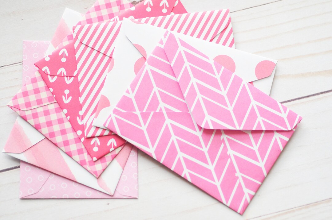 Pink Patterned Mini Cards // Assorted Patterns // Blank Cards // Gift ...