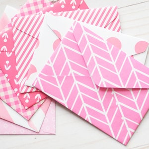 Pink Patterned Mini Cards // Assorted Patterns // Blank Cards // Gift ...