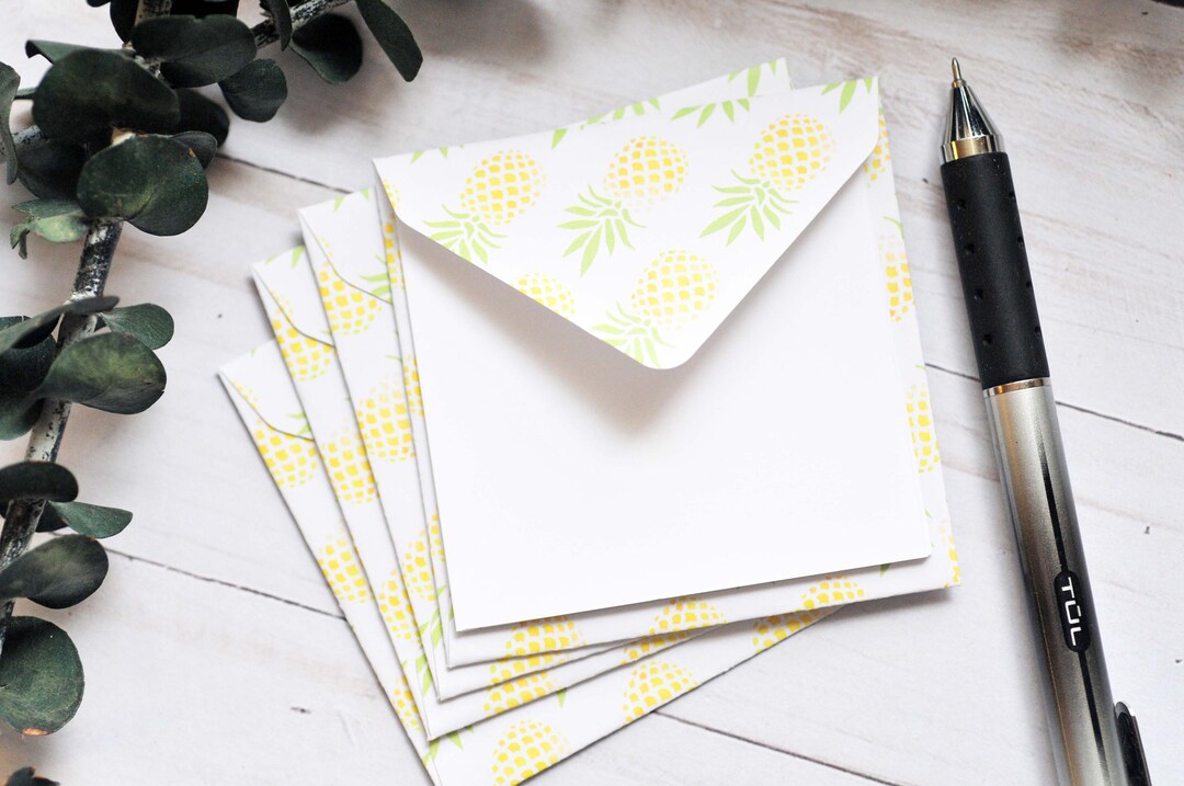 Pineapple Mini Cards // Blank Cards // Enclosure Cards // Gift - Etsy