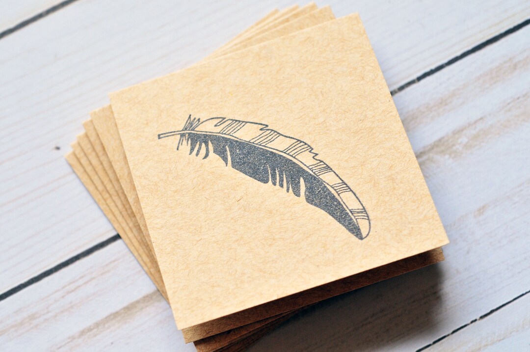 Feather Mini Cards // Blank Cards // Tribal // Guestbook // Love Note ...