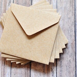 Mini Envelopes - Kraft // BULK LISTING // Set of 100 // Love Notes ...