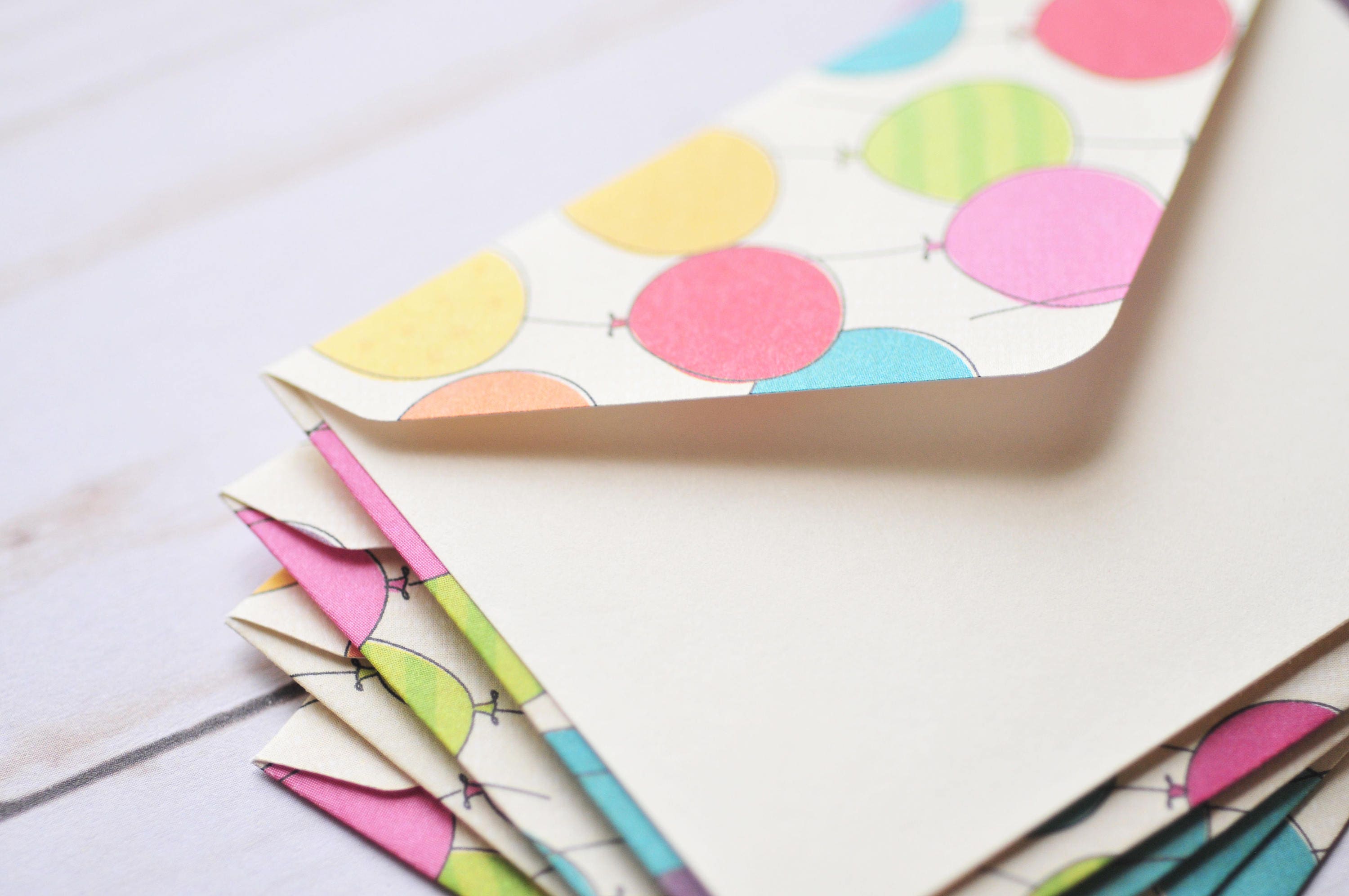 Colorful Balloon Mini Cards // Set of 4 // Blank Cards // | Etsy