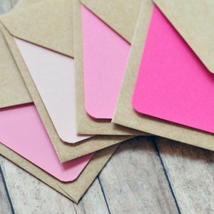 Pink Mini Card Set // Blank Cards // Square Cards // Enclosure Cards ...