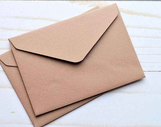 Mini Envelopes Light Brown // Set of 10 // Blank Cards // - Etsy