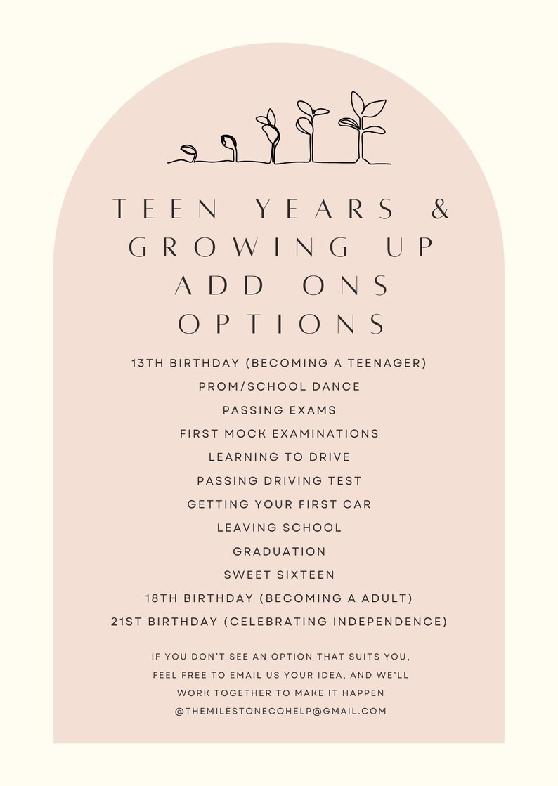 Teen Years & Growing up Add Ons - Etsy