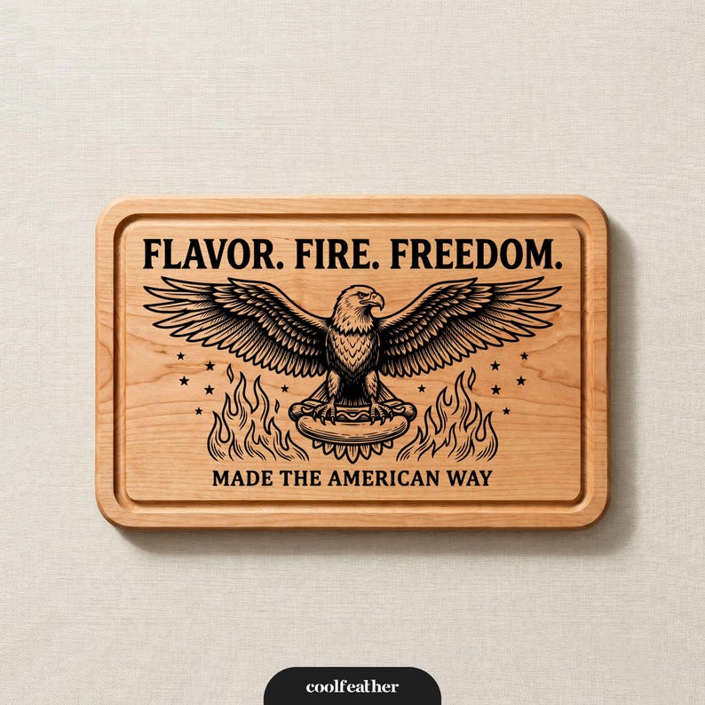 6 Patriotic BBQ SVG Files, American Charcuterie Board Engraving ...