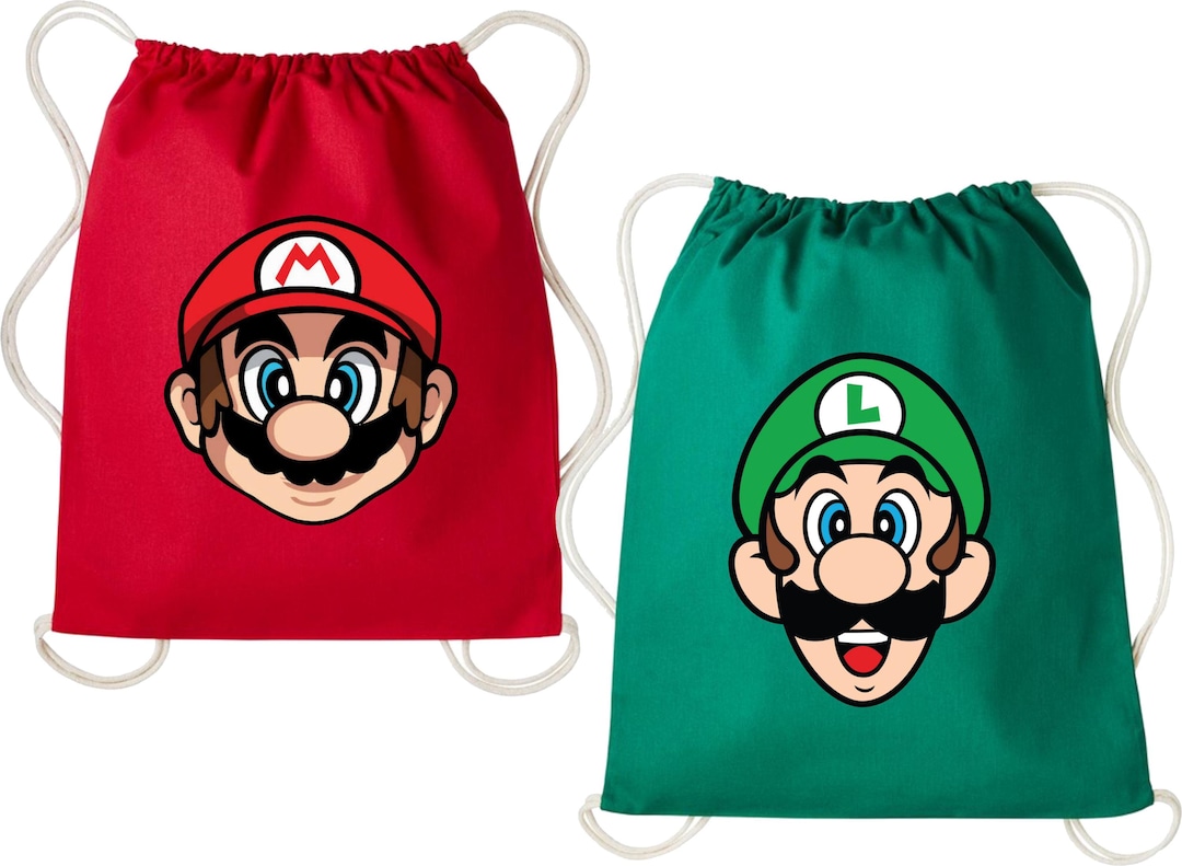 Mario and Luigi Drawstring Bag, Super Mario Bros Bag, Back to School ...