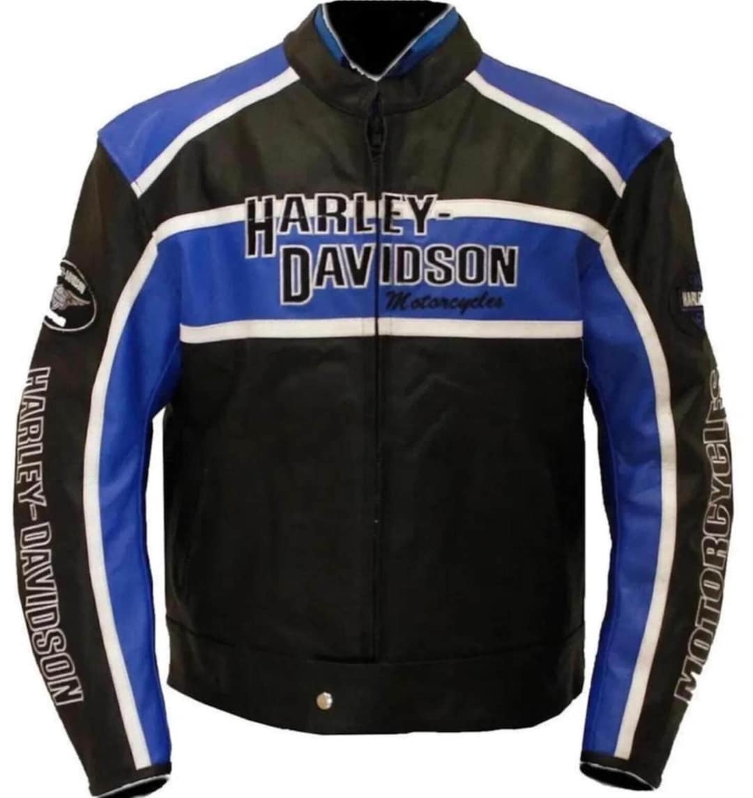 Harley Davidson Classic Cruiser Leather Jacket, Cowhide Biker Gear - Etsy