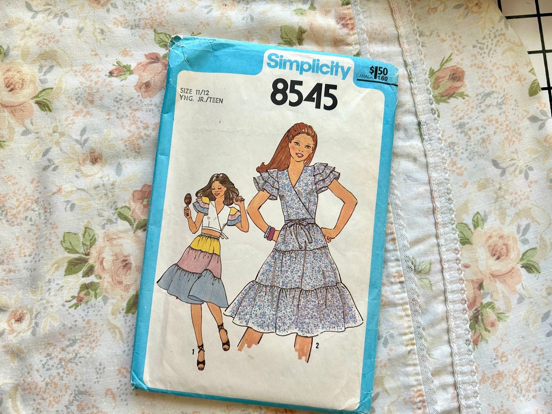 Simplicity 8545 (teen 11/12) - Front Wrap Top and Pull on Skirt - Etsy