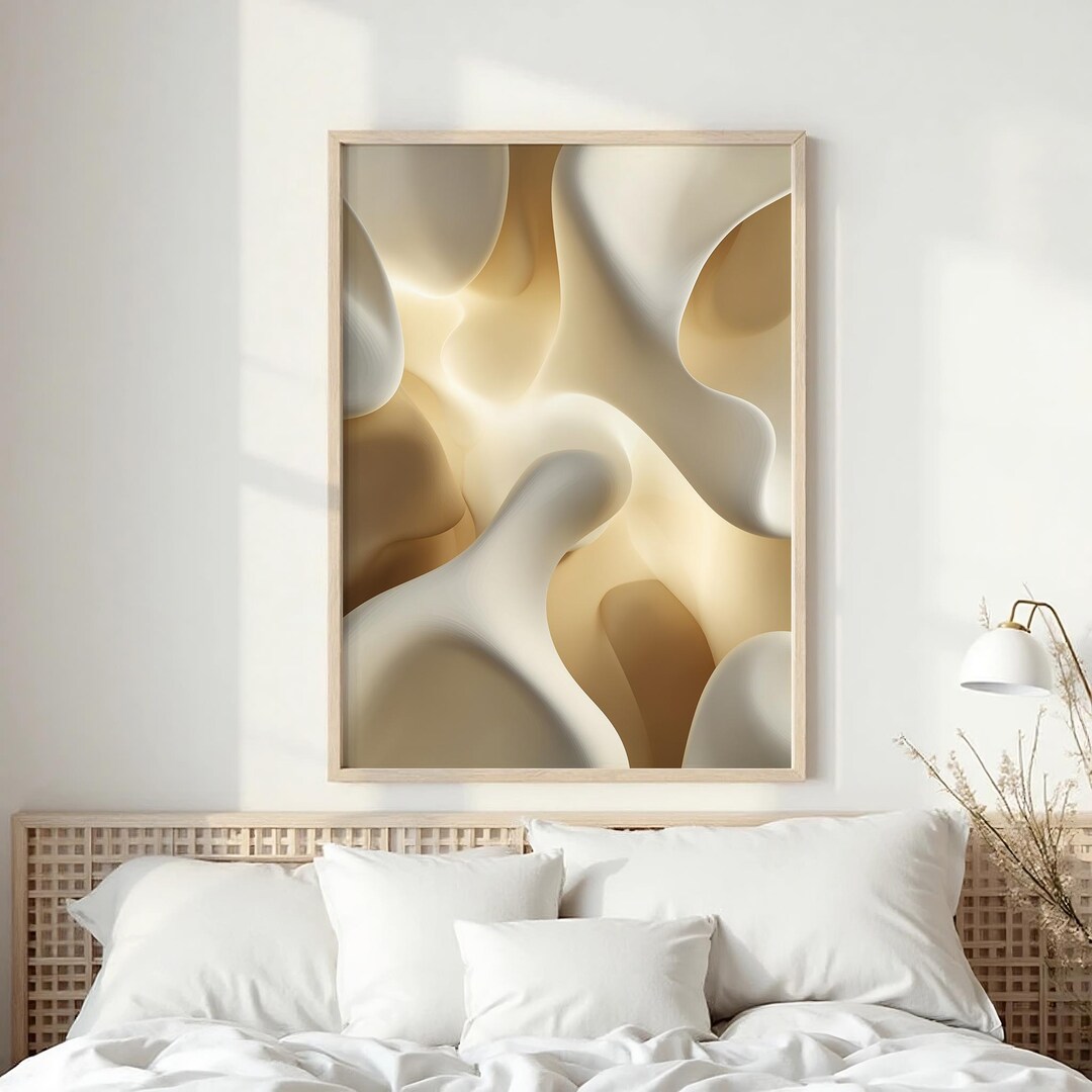 Smooth Creamy Shapes in Neutral Tones, Digital Download for Instant ...