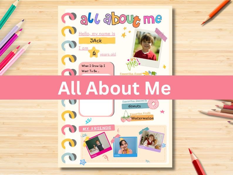 2026 New Year | All About Me Printable Worksheet, Back to School ...