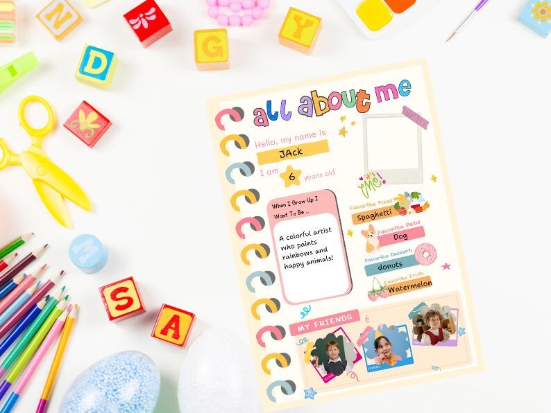 2026 New Year | All About Me Printable Worksheet, Back to School ...