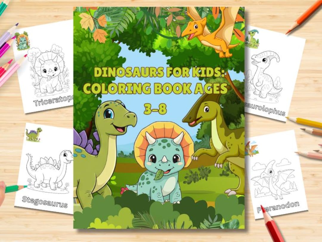 New Year 2026 Sale | Dinosaurs for Kids: Coloring Book Ages 3-8 – Fun ...