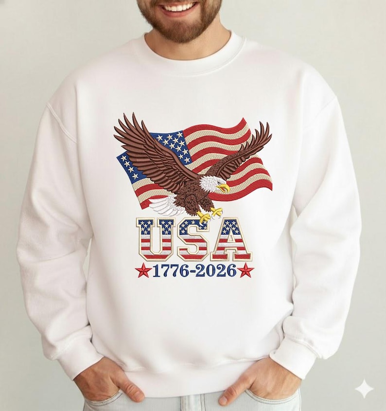 USA Eagle 1776-2026, American Flag Embroidery Design, Instant Download ...
