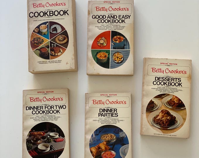 Vintage Betty Crocker Cookbook Set Collection of 5 Paperback Cookbooks ...