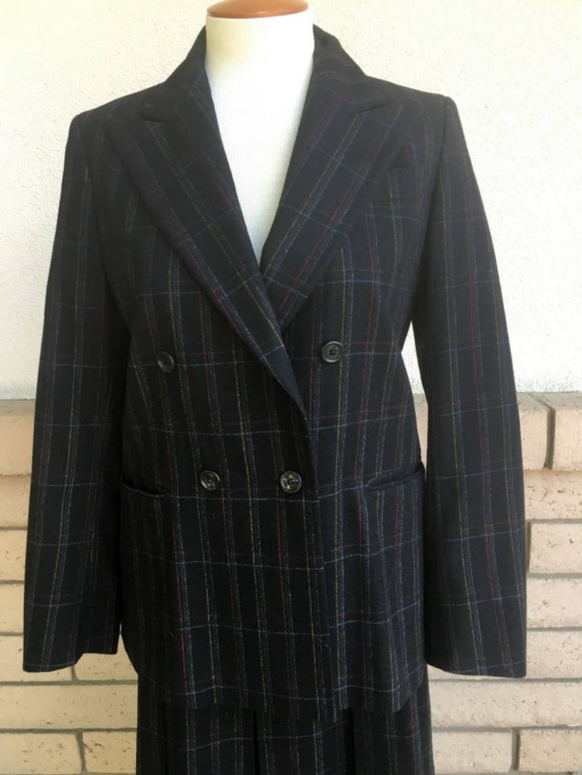 70s 80s Plaid Skirt Suit by Designer Ted Lapidus Made in | Etsy