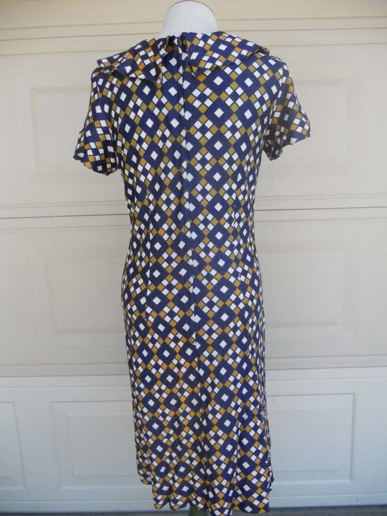 SALE 60s Mod Dress w/Diamond Print and Buckle and Necktie . | Etsy
