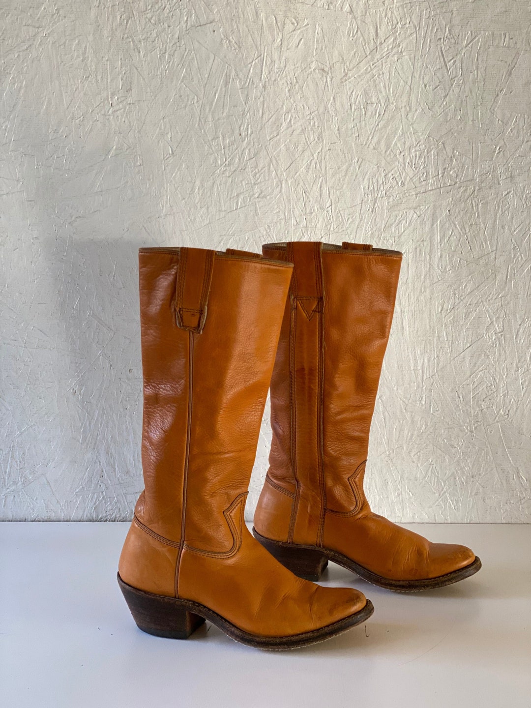 Vintage 70s Stewart Leather Cowgirl Boots – Handmade Western Stove Pipe ...