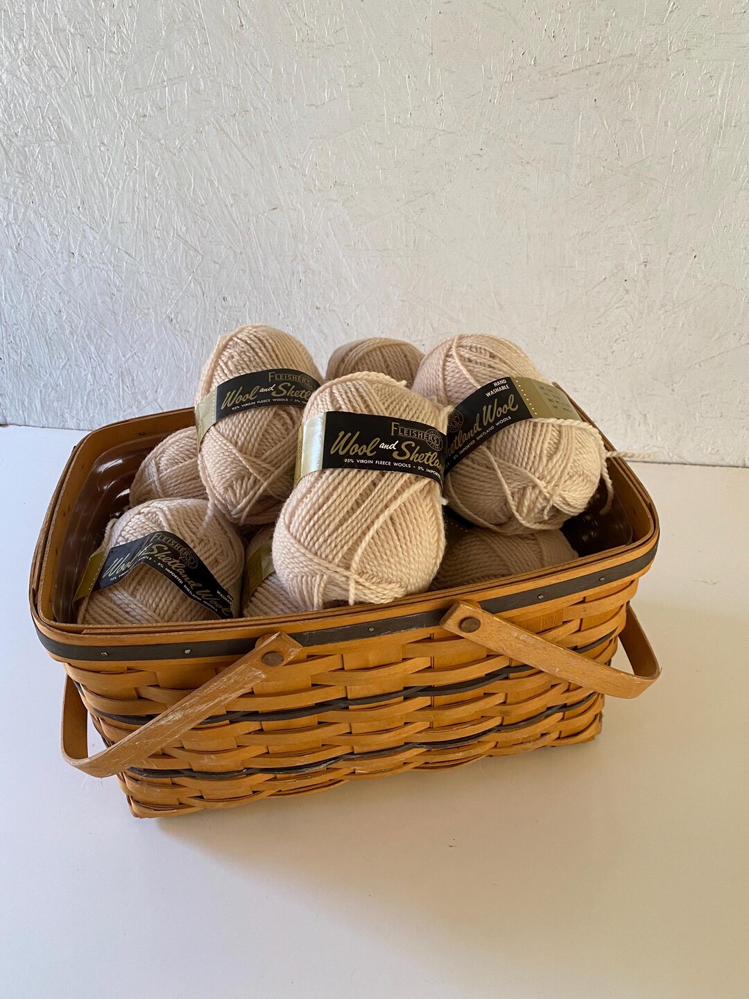 Vintage New Beige Wool and Shetland Wool Yarn 9 Skeins 2 Oz. by ...