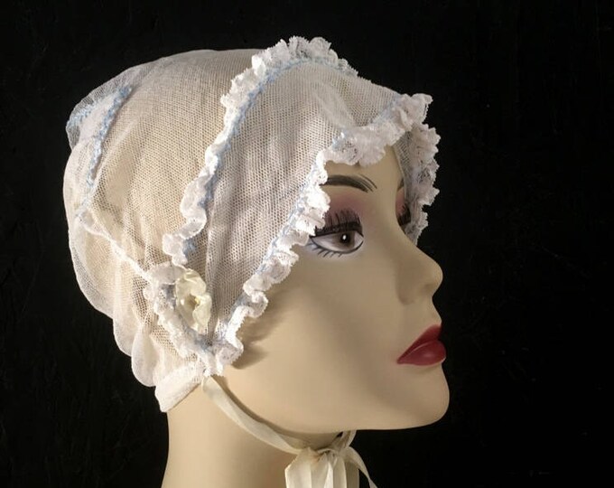 Vintage Antique Bonnet Embroidered Bonnet Net Women's Cap - Etsy