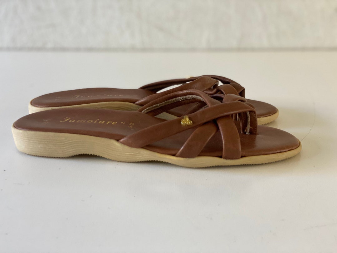 Vintage NOS 70s Famolare Sandals Leather Wave There Wavy Sole Shoes ...