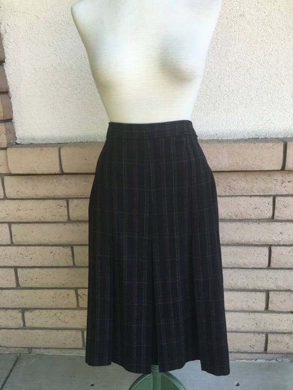70s 80s Plaid Skirt Suit by Designer Ted Lapidus Made… - Gem