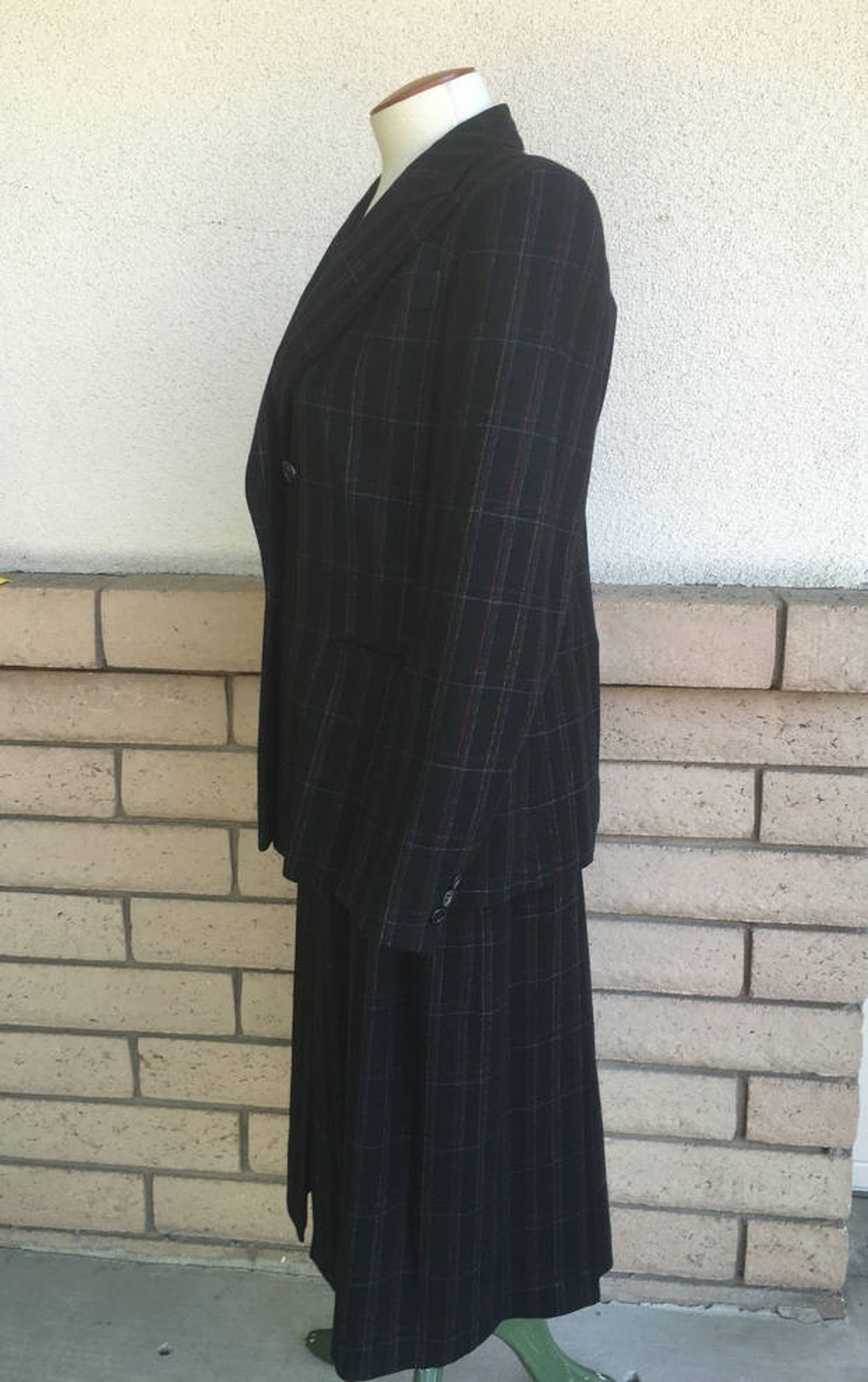 70s 80s Plaid Skirt Suit by Designer Ted Lapidus Made in | Etsy