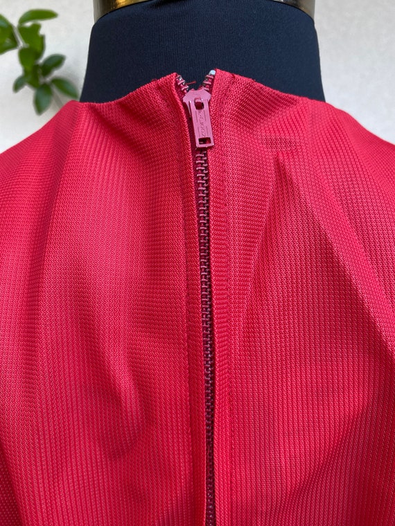 1970s NWT Red Micro Mini Babydoll Dress Tunic Color B… - Gem