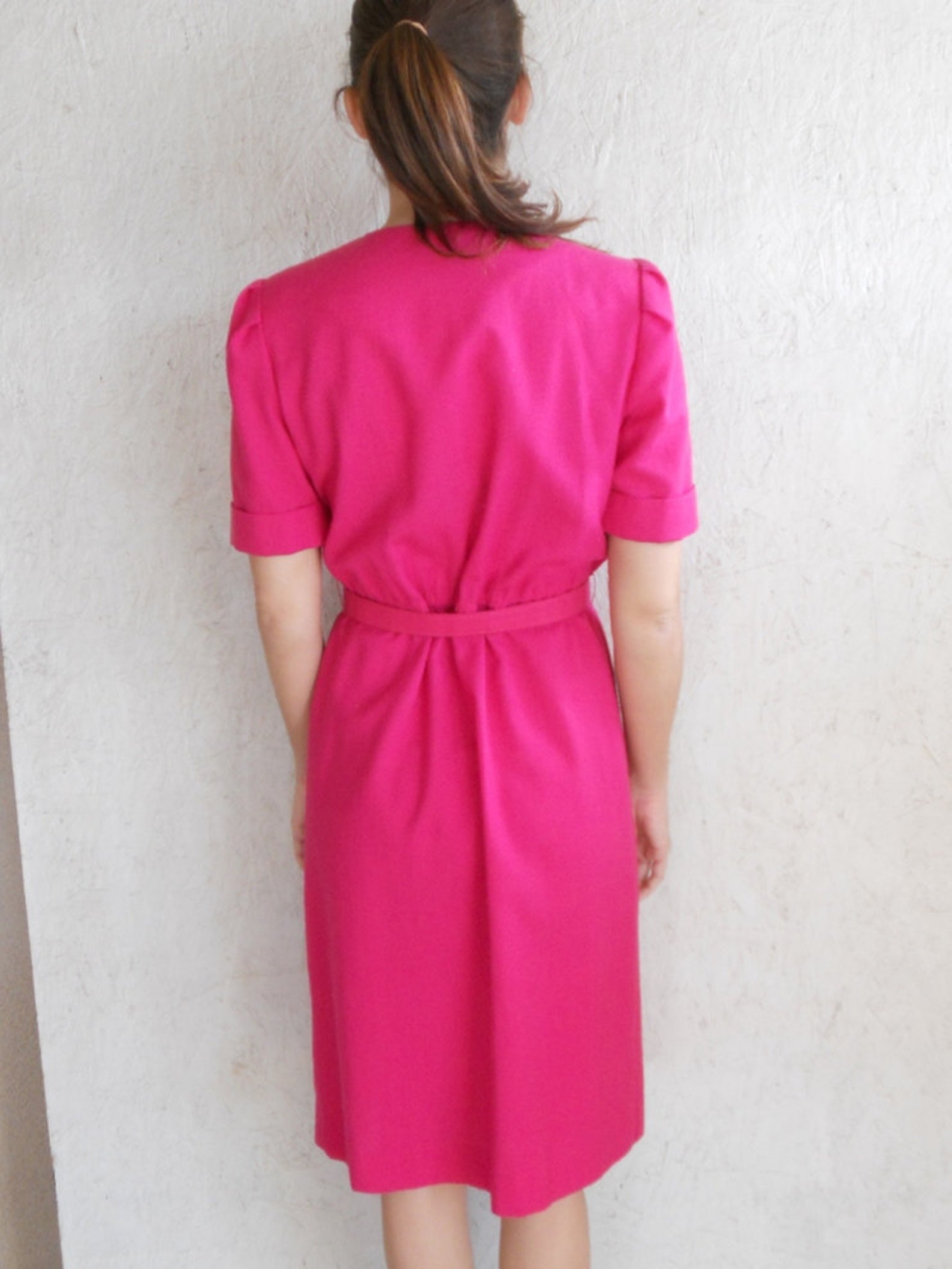80s Raspberry Pintuck Dress, Double Breasted Vintage Sundress (S-M) - Etsy