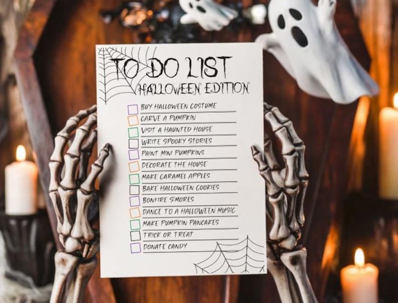 Halloween To-do List Printable Spooky Checklist Halloween Planner Page ...