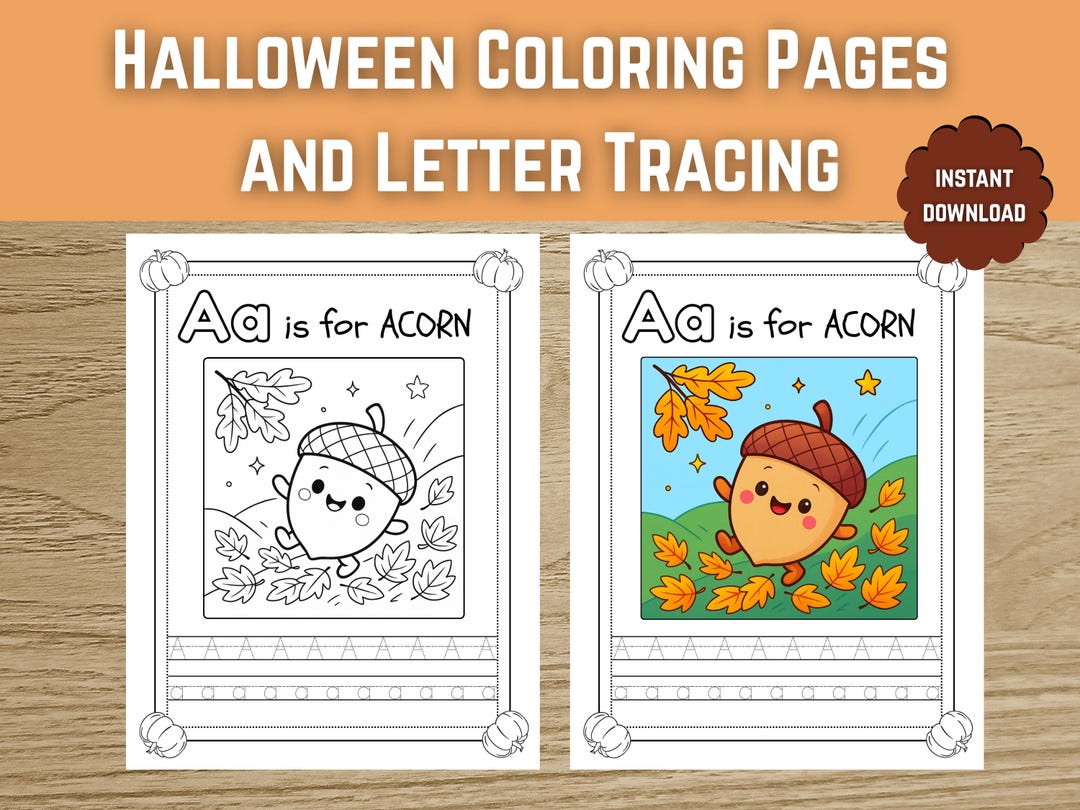 Halloween Alphabet Tracing Workbook, Spooky Coloring Pages (digital ...