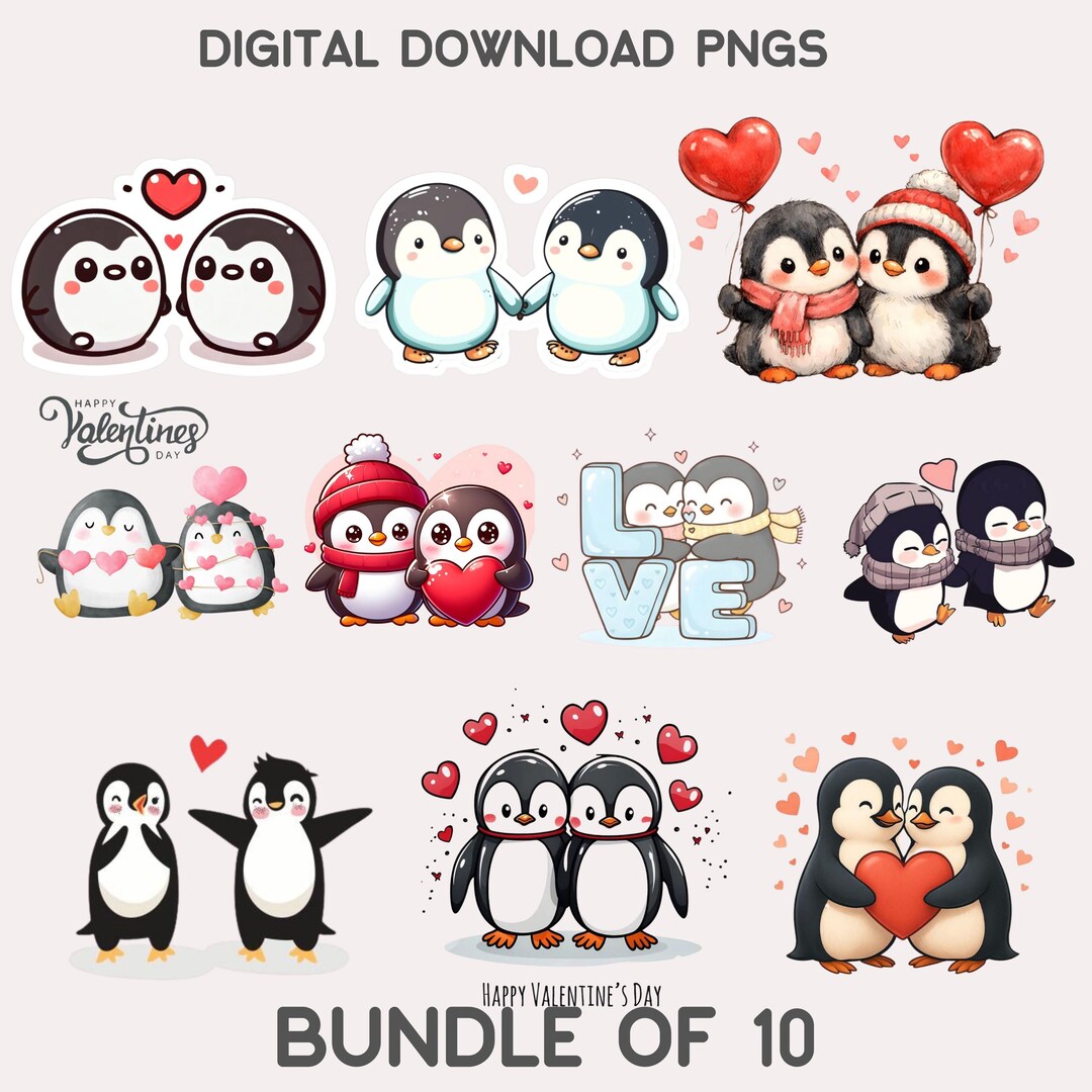 Digital Downloadable Pengiun Png Bundle / - Etsy