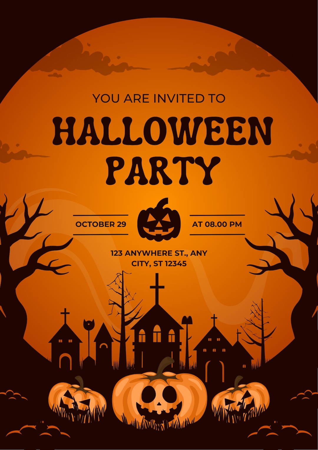 Editable Halloween Party Invitation Template | Spooky Printable Invite ...