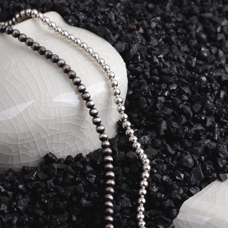 Oxidized Sterling Silver 2.5mm Bead Chain for Men or Women Ball ...