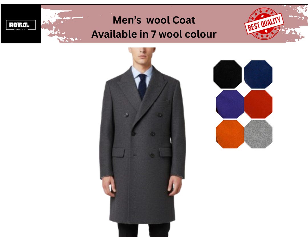 Men’s Wool Double Breasted Overcoat – Classic Winter Jacket - Etsy