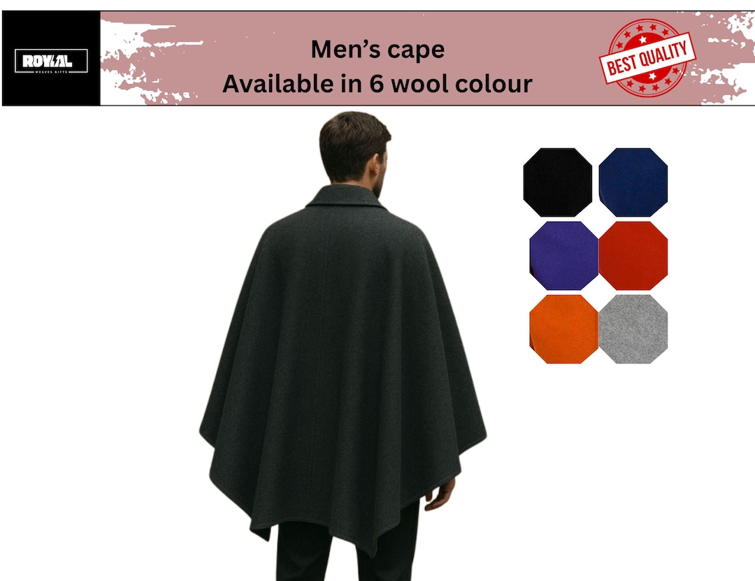 Men’s Wool Cape | Vintage Highland Cloak | Traditional Scottish ...