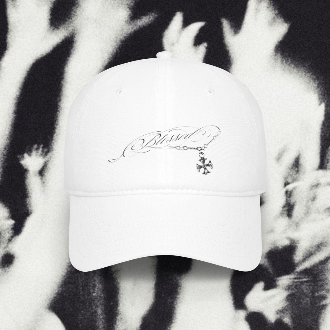 Stylish Cap "blessed" Script Font, Trendy Hat Unisex, Blessed Apparel ...