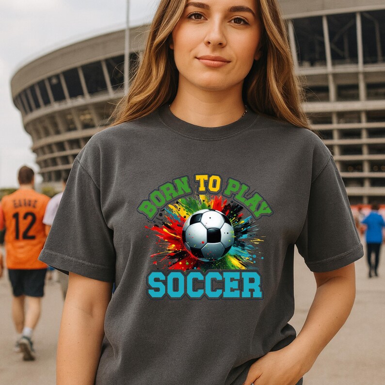 Vintage Soccer Graphic Tee, Colorful Soccer Ball, Unisex Fan Gift, Born ...