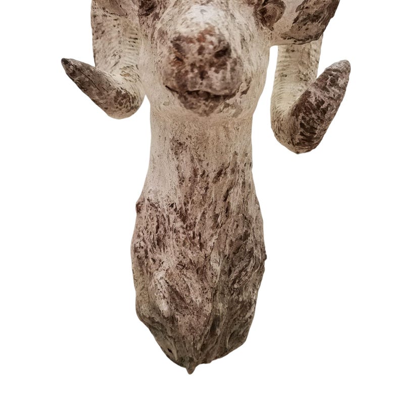 Vintage Ram Head Sculpture - Etsy
