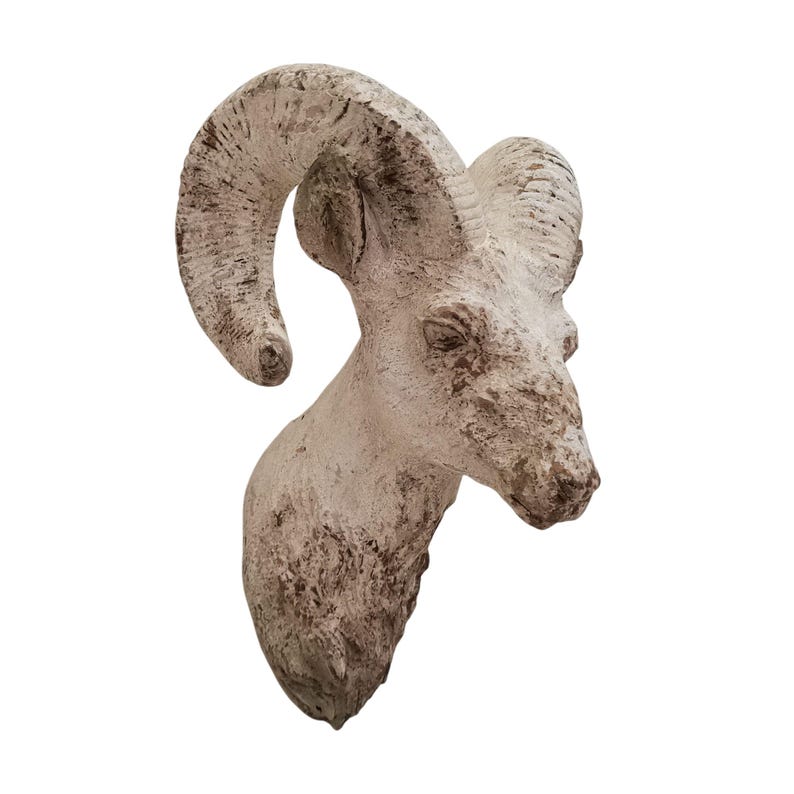 Vintage Ram Head Sculpture - Etsy