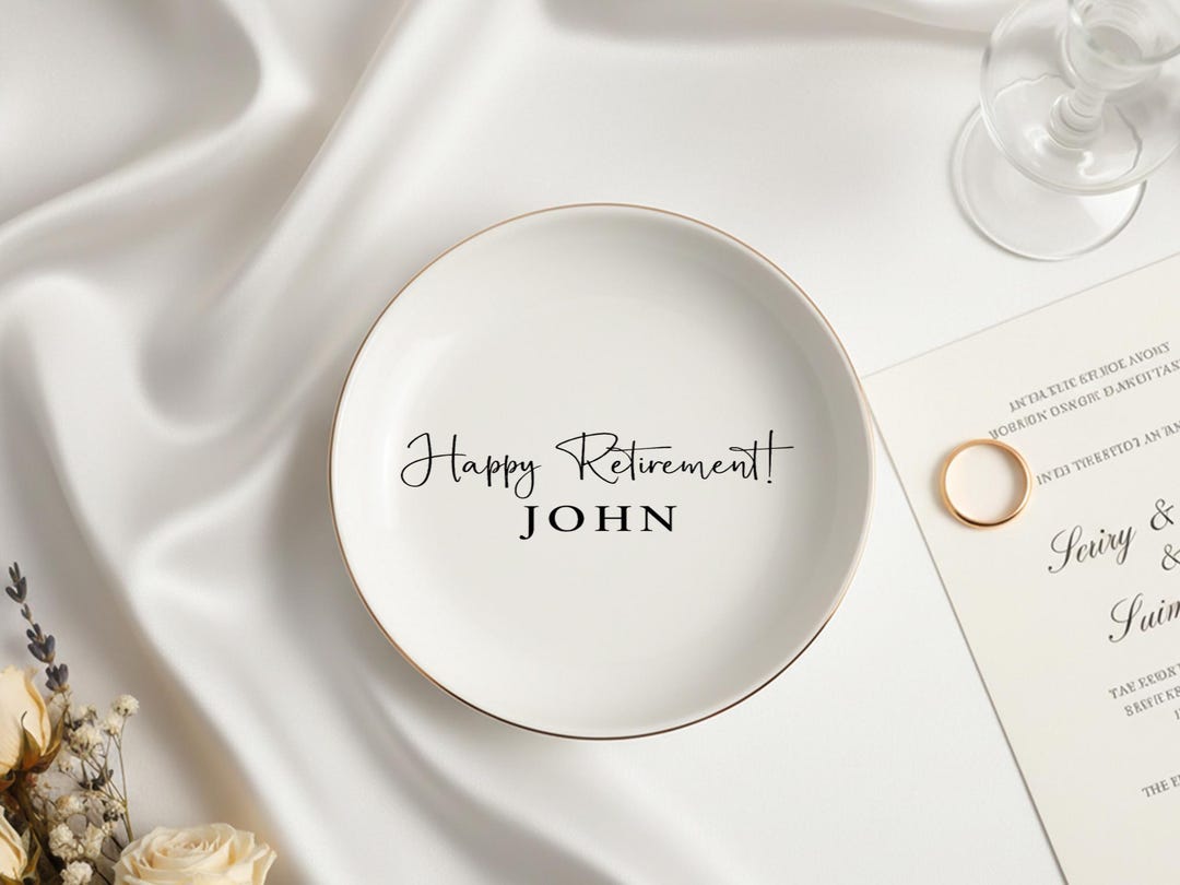 Happy Retirement Ring Dish | Personalized Trinket Tray | Funny or Sweet ...