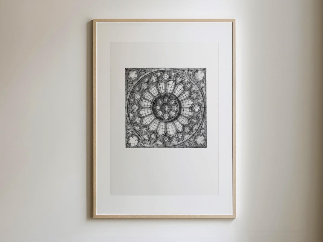 Westminster Abbey Rose Window – Hand-drawn Pencil Illustration ...