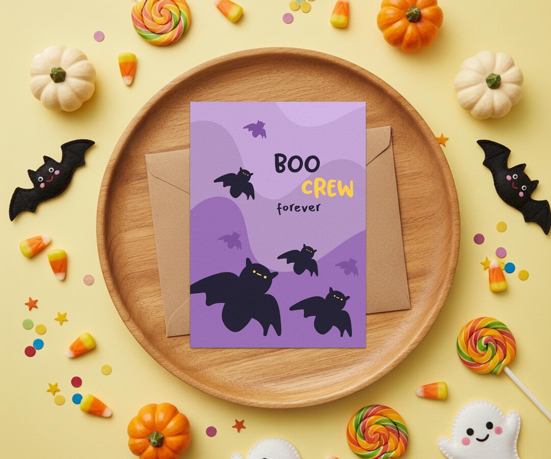 Cute Bat Halloween Card Printable | Funny Bat Card for Kids | 5x7 ...