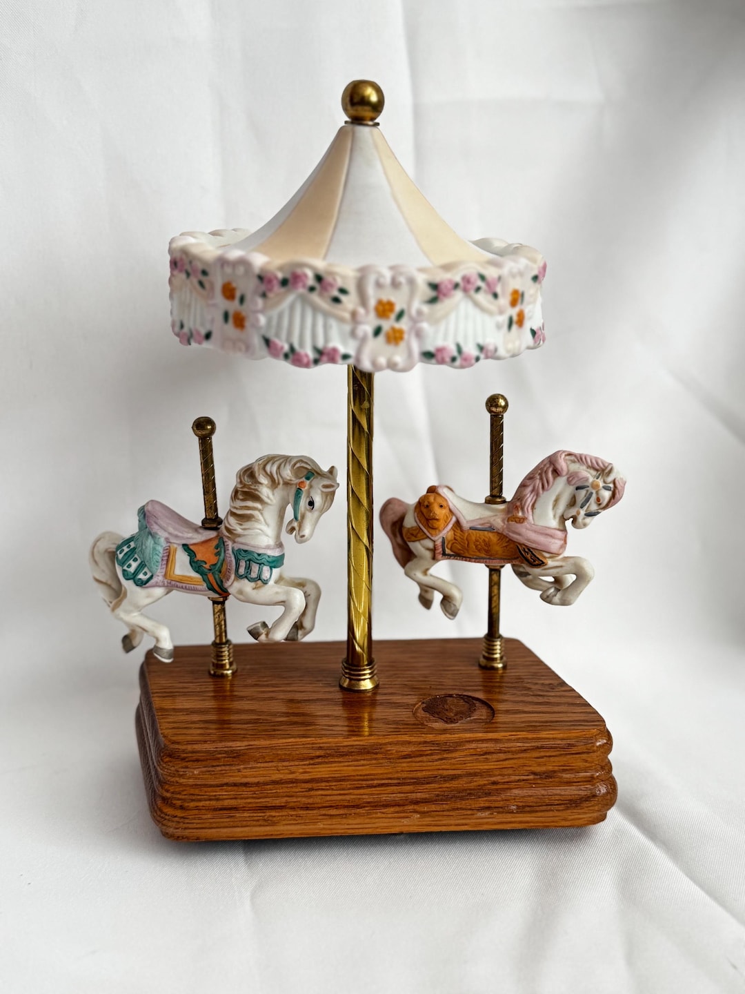 Vintage Horse Carousel Music Box - Etsy