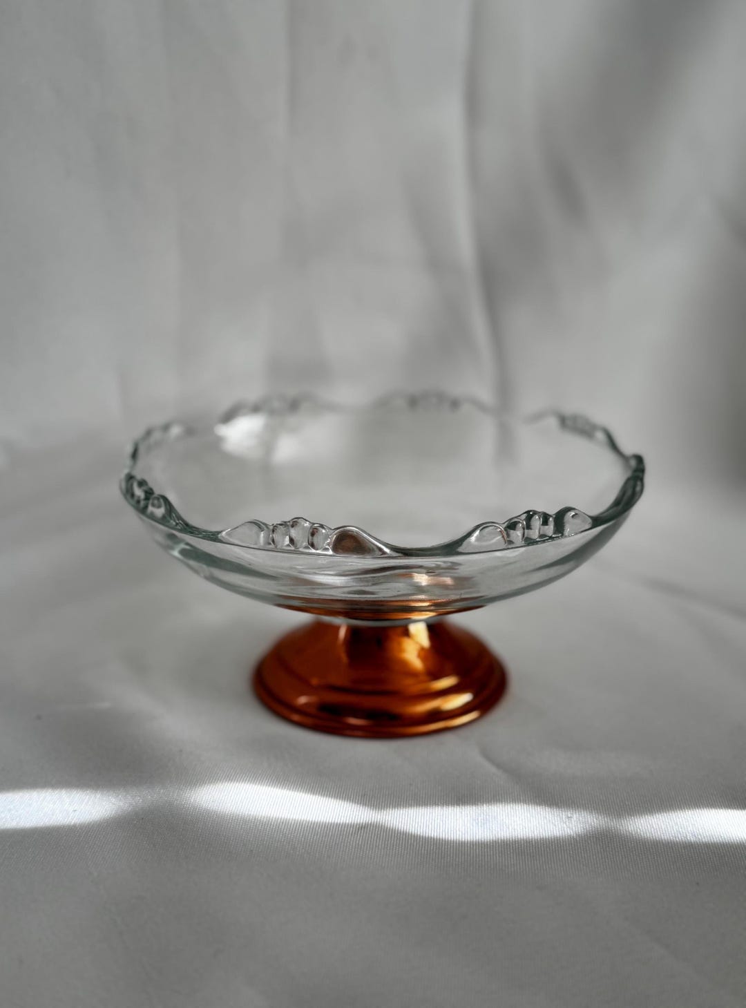 Vintage Princess House Copper & Crystal Footed Candy Dish - Etsy