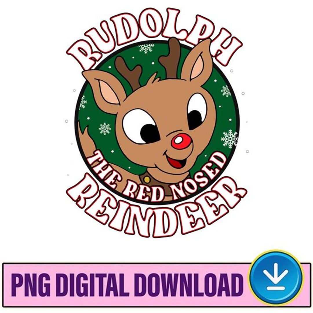 Rudolph the Red Nosed Reindeer PNG, Rudolph Christmas Png, Santa ...