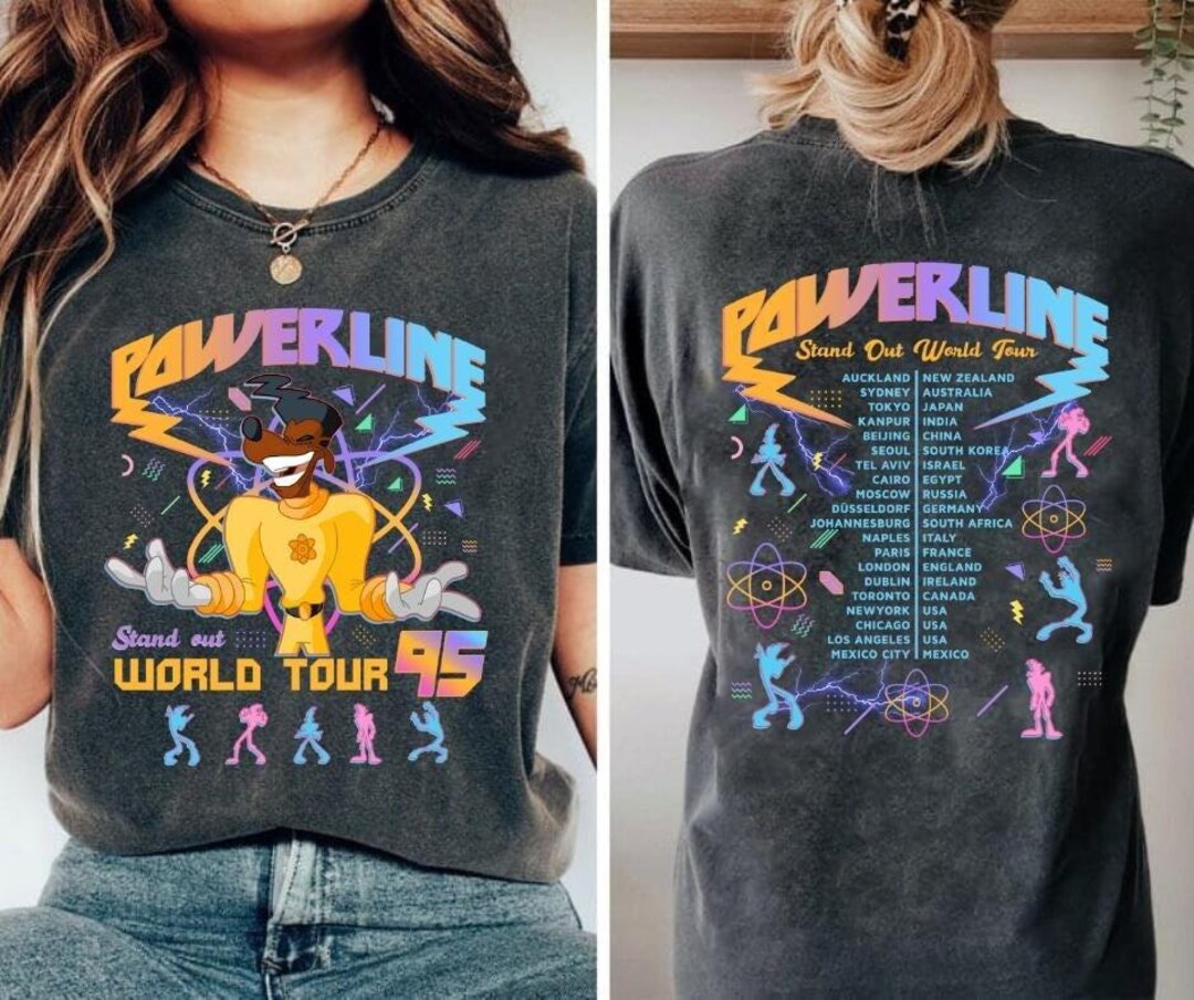 Retro Disneyland Powerline Stand Out World Tour 95 Tshirts, Disneyworld ...