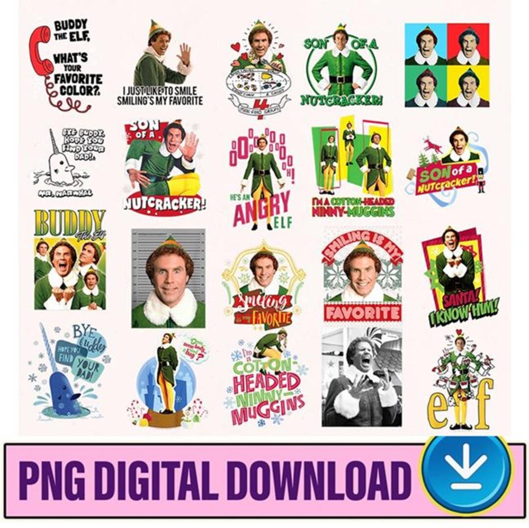 Elf Movie Christmas PNG Bundle, Buddy the Elf Christmas Png, Christmas ...