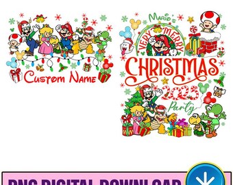 Personalized Mario Very Merry Christmas PNG, Mario Universe Christmas ...