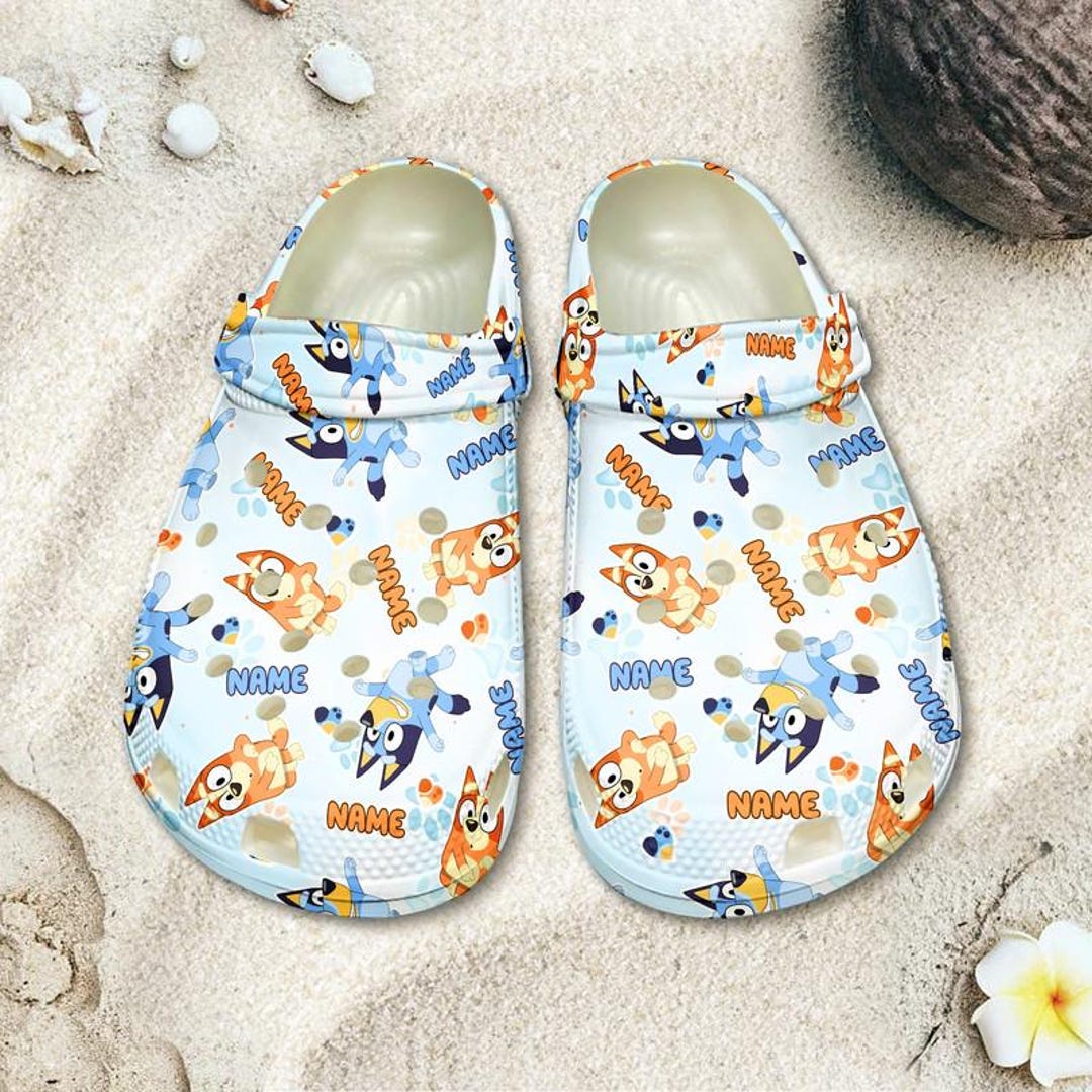 Bluey and Bingo Clog Shoes, Bluey Hawaiian Shoes, Bluey Sandal Shoes ...